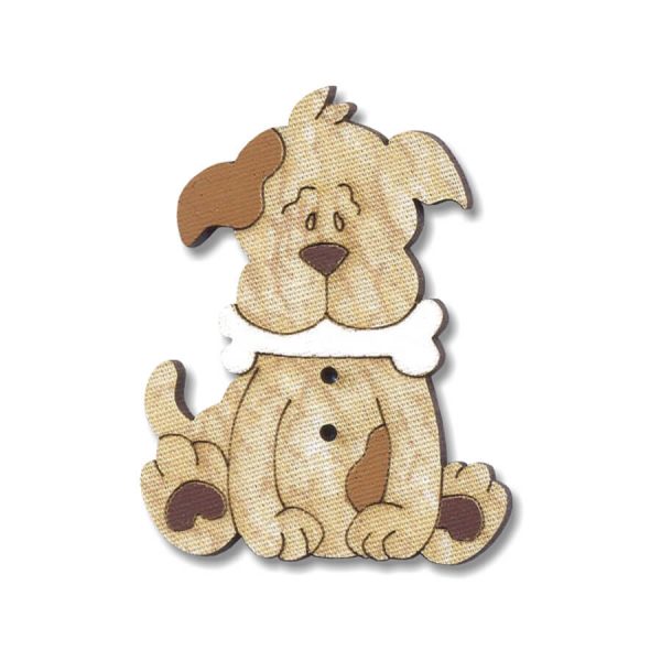 Botton Madeira Patchwork Botton Cachorro c/Osso - CB® ATACADO