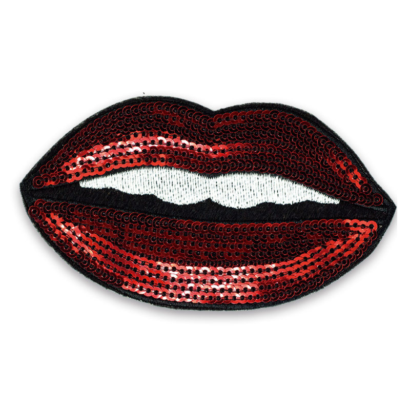 Aplique Tecido Boca c/Paetê - CB® ATACADO